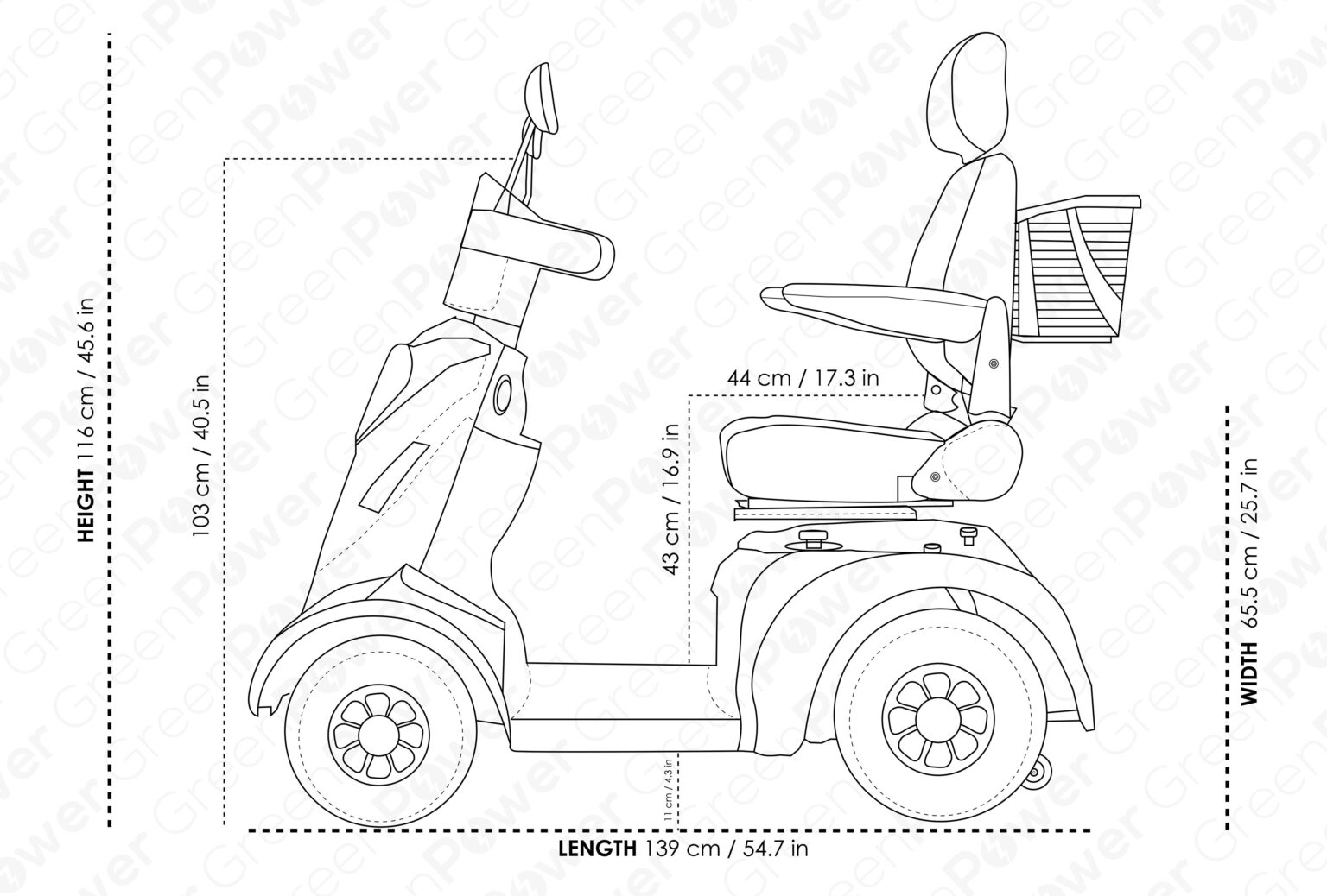 Electric Mobility Scooter Comfy - Green Power